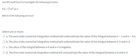 solved use microsoft excel to investigate the following