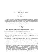 Understanding The Simplex Method In Linear Optimization Course Hero