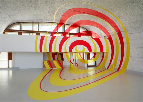 Felice Varini Creates Optical Illusion At Le Corbusiers Unité Dhabitation
