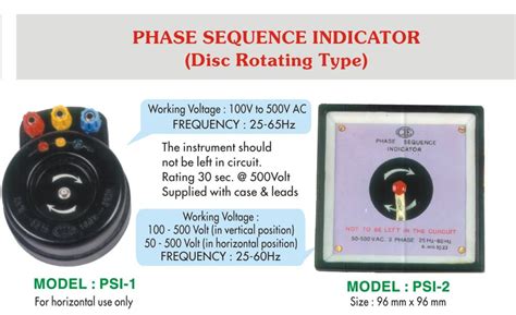 Phase Sequence Indicator At Best Price In Kolkata By Cambridge Instruments And Engg Company Id