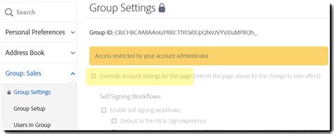 Configure The Group Administrator Permissions