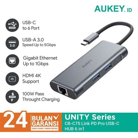 Jual Aukey Hub Cb C75 Link Pd Pro Usb C Hub 6 In 1 501527 Di Seller Winkey Indonesia Official