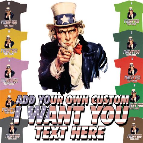 Uncle Sam I Want You Custom Design Own Printing Custom Tshirt Digital