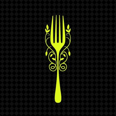 Premium Psd A Fork With A Pattern Of A Yellow Color