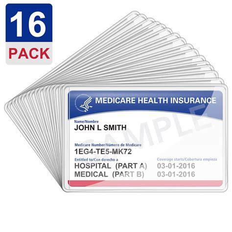 Medicare Card Holder Protector Sleeves Clear Pvc For Credit Card