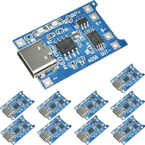 DAOKAI 10PCS 1A High Current 18650 Lithium Battery Charging Board 5V Type C USB Interface Input