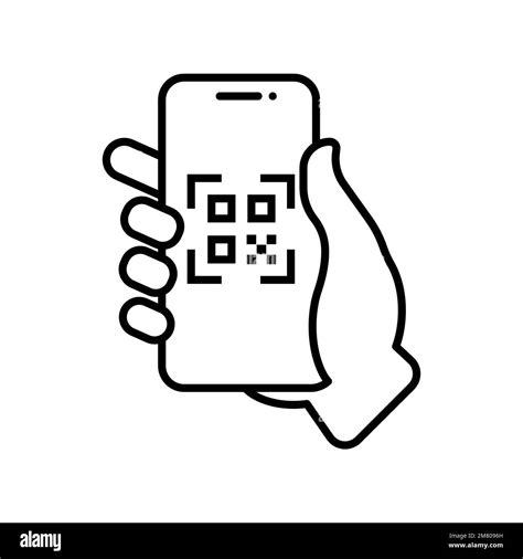 Qr Code Smartphone Scanner Linear Icon Vector Illustration Eps 10