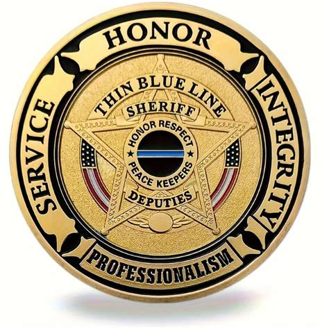 Thin Blue Line Sheriff Challenge Commemorative Coin Honor Integrity