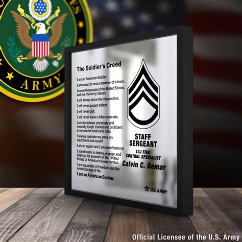 Personalized Soldiers Creed Mirror Plaque Us Army Retirement T Etsy