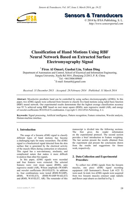 pdf classification of hand motions using rbf neural network based on