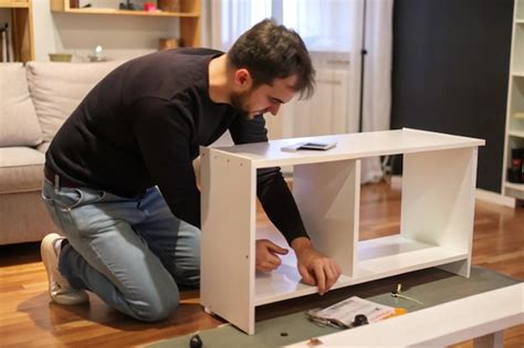 Person Assembling New Furniture For Home Upgrade Premium Ai Generated