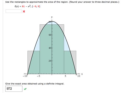 solved use the rectangles to approximate the area of the