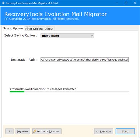 Export With Evolution To Thunderbird Migration In Batch