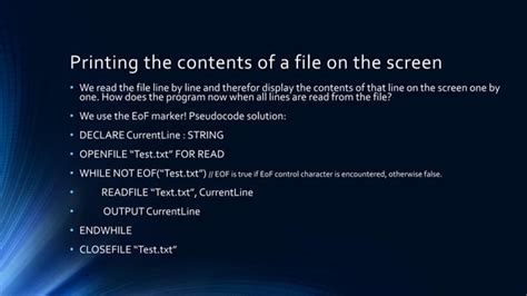 Working With Files Conceptspseudocodepython Pdf Operating
