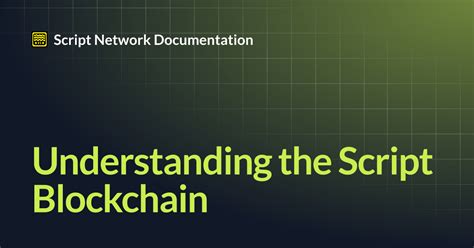 Understanding The Script Blockchain Script Network Documentation