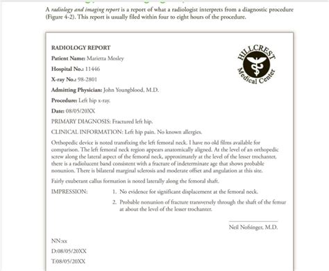 Solved Review The Sample Radiology Report Located On Page