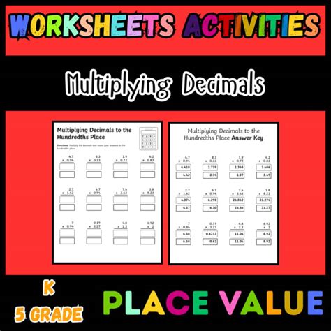 Place Value Multiplying Decimals Worksheets Activities Classroom