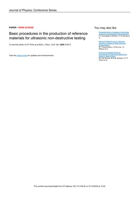 pdf basic procedures in the production of reference materials for