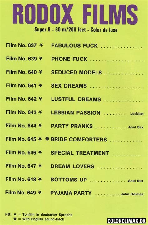 Colorclimax Dk Rodox Film Index 1980