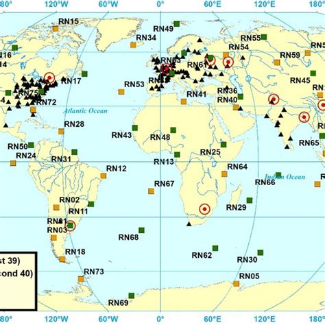 Map Of Ims Radionuclide Monitoring Locations Nuclear Power Reactors