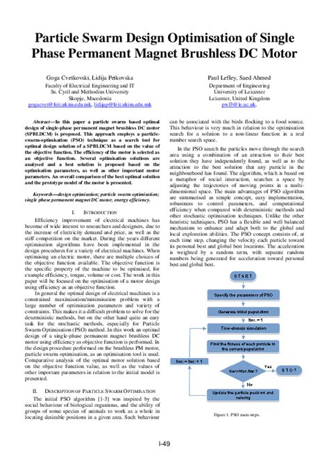 Pdf Particle Swarm Design Optimisation Of Single Phase Permanent