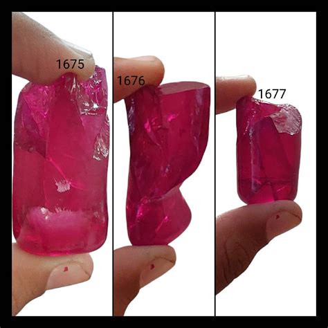 Superb Ruby Red Lab Created Corundum Rough Cracked Ruby Corundum Rough Half Pencil Shape Split