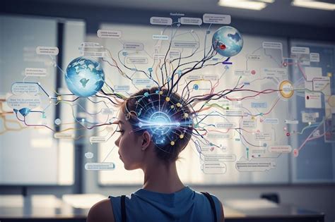 Premium Ai Image Futuristic Classroom Mind Maps Visualizing Complex