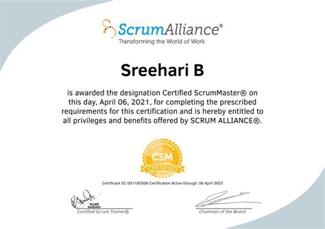 Sreehari B Mba Csm® On Linkedin Csm2021 Certifiedscrummaster Agile Scrummaster