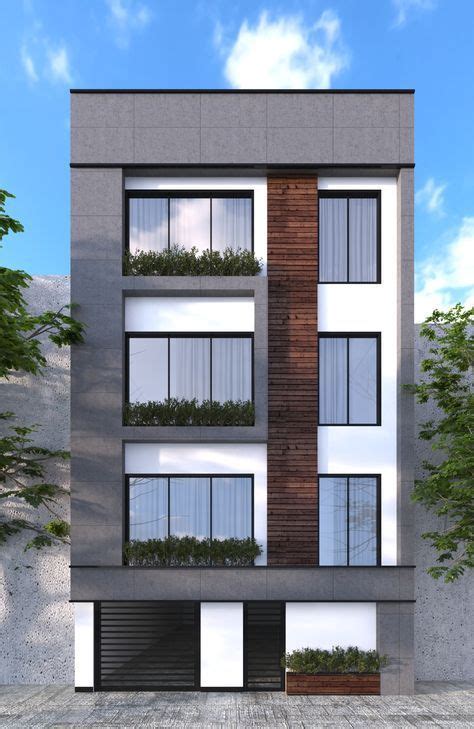 طراحی آپارتمان مدرن سه طبقه جزییات پلان نماپلان In 2024