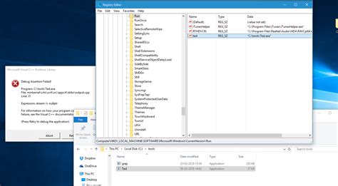 Running Windows Application From Run Registry Key Causes An Error On Startup Stack Overflow