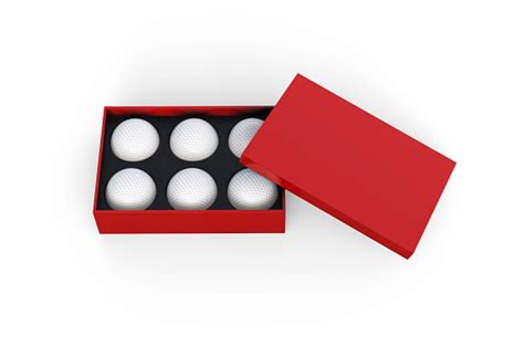 6 골프 공 선물 상자 패키지 골프 공 세트 모의 템플릿 고립 된 흰색 배경 3d 그림 0명에 대한 스톡 사진 및 기타 이미지 0명 3차원 형태 6 Istock