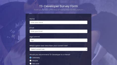 Ts Developer Survey Form