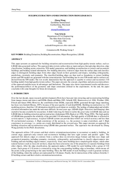Pdf Building Footprint Extraction And 3 D Reconstruction From Lidar Data