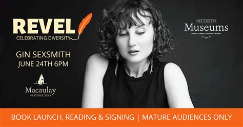 Gin Sexsmith Book Launch And Signing Prince Edward County Municipal Services