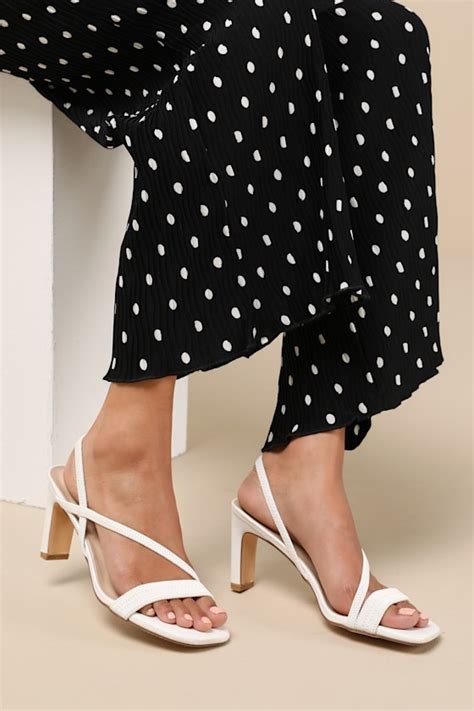 White High Heel Sandals Strappy High Heels Slingback Heels Lulus