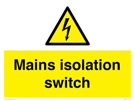 Mains Isolation Switch Sign 400x300mm A3l Bigamart