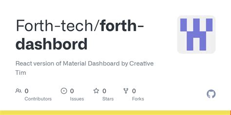 Github Forth Techforth Dashbord React Version Of Material Dashboard