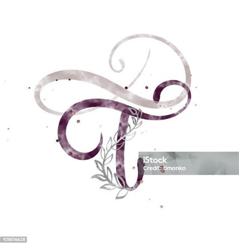 손으로 그려 서 편지 T 수채화 스크립트 글꼴 잉크와 함께 작성 하는 고립 된 편지 필기 브러쉬 스타일입니다 디자인 포스터 결혼식 생일 카드 포장 기호에 대 한 손 글자