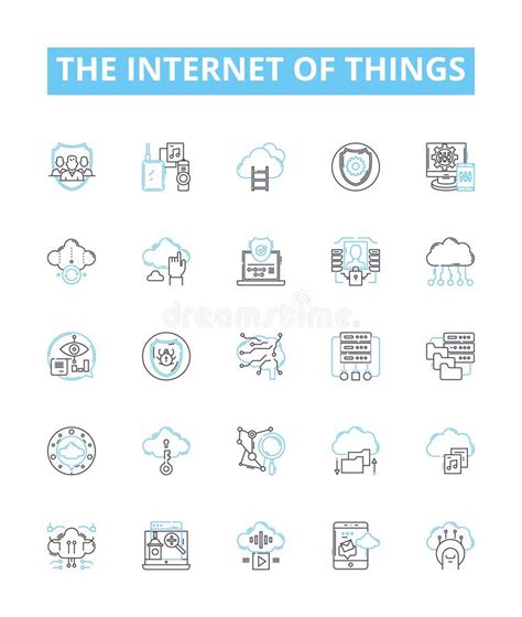 The Internet Of Things Vector Line Icons Set Iot Smart Connected Automation Wearables Ai