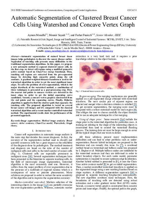 Pdf Automatic Segmentation Of Clustered Breast Cancer Cells Using