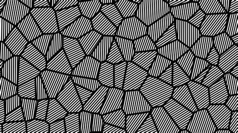 Monochrome Stained Glass Abstract Black White Lines Animation Ii