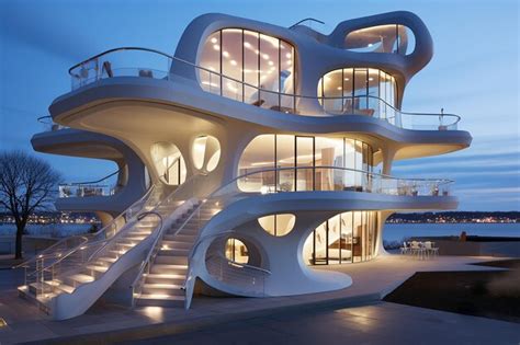 Premium Photo Modern Building With Unusual Architecture