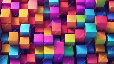 Premium Ai Image Isometric Cube Multicolored And Noise Texture Gradient Background 3d
