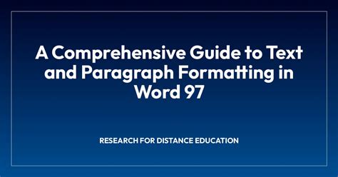 A Comprehensive Guide To Text And Paragraph Formatting In Word Distance Learning Institute