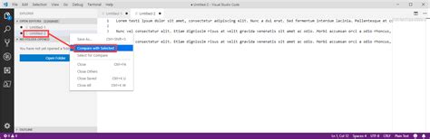 Visual Studio Code Is There A Compare Feature Like That Plugin For Notepad Stack Overflow