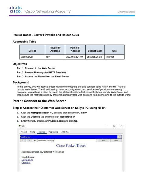 SOLUTION Packet Tracer Server Firewalls And Router ACL Studypool