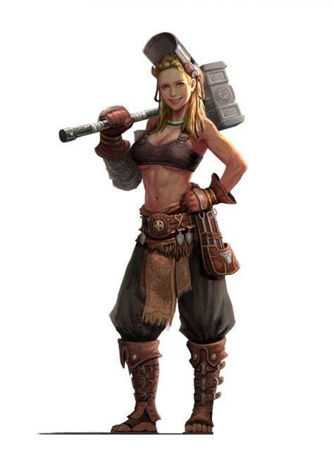 Once A Forge Worker And Now An Adventurer Dungeons And Dragons Characters Female Character