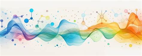 quantum computing colorful qubits and waveforms intricate details watercolor style stock