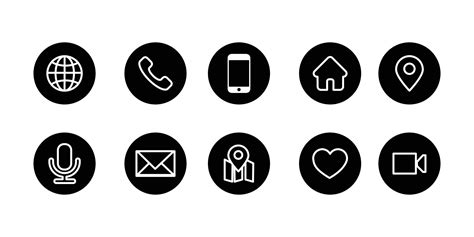 Modern Circle Contact Us Business Icon Set For Web And Mobile 21271300 Vector Art At Vecteezy