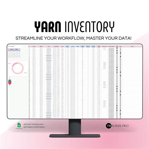 Yarn Inventory Tracker Excel Spreadsheet Yarn Organizer Worksheet Google Sheets Knitting